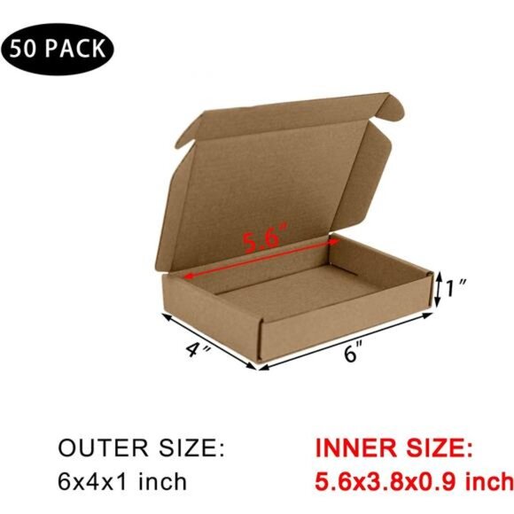 Other | 5 Pack 6x4x1 Inches Small Shipping Boxes Brown Corrugated ...
